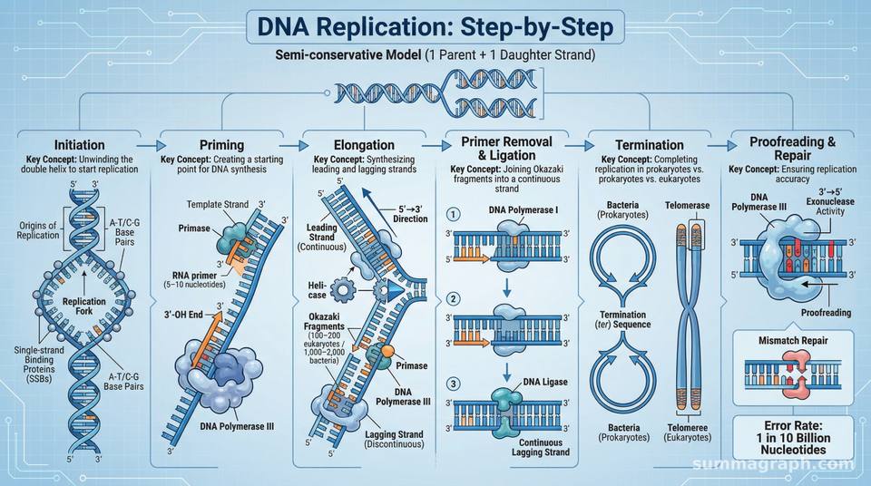 DNA Replication: A Step-by-Step Visual Guide - Infographic | Summagraph